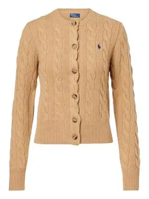Polo Ralph Lauren Cable-knit Wool And Cashmere Cardigan - Beige