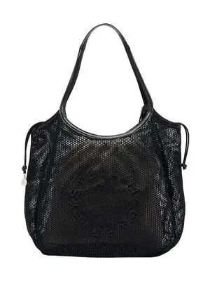 Stella McCartney Logo Mesh And Canvas Tote Bag - Black