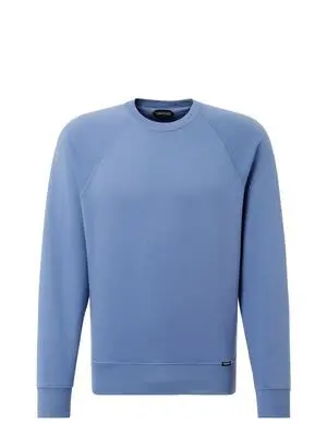 TOM FORD Cotton-blend Crewneck Sweater - Blue