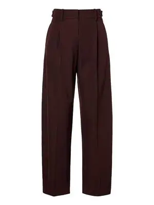 Brunello Cucinelli Wool And Cotton Straight Pants - Burgundy