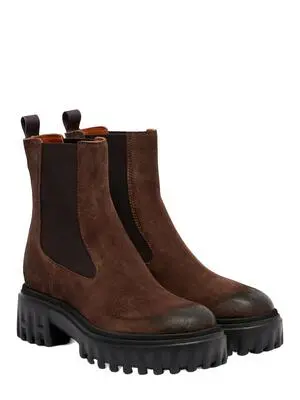 Hogan H700 Suede Chelsea Boots - Brown