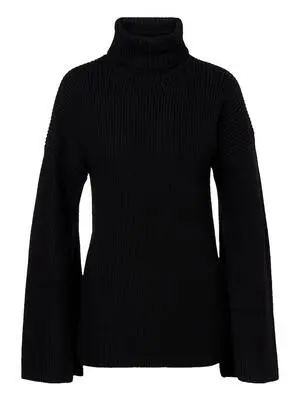 TOTEME Ribbed-knit Wool Turtleneck Sweater - Black