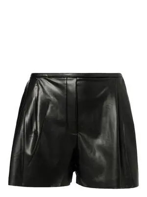 Norma Kamali Faux Leather Shorts - Black