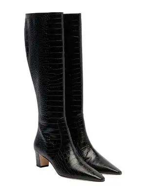 Manolo Blahnik Penelope Leather Knee-high Boots - Black