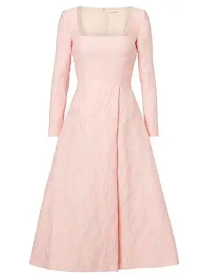 EMILIA WICKSTEAD Glenda Embroidered Crêpe Midi Dress
