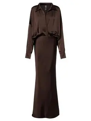 Norma Kamali Satin Gown - Brown