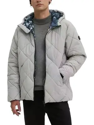 Desigual Diamond-pattern Reversible Padded Jacket - Grey