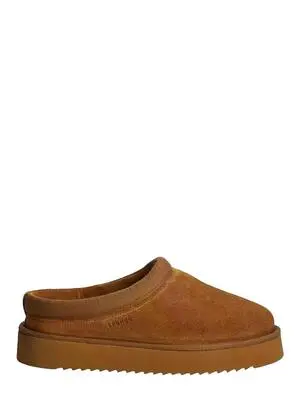 SUMMERY COPENHAGEN Suede Platform Slippers - Brown