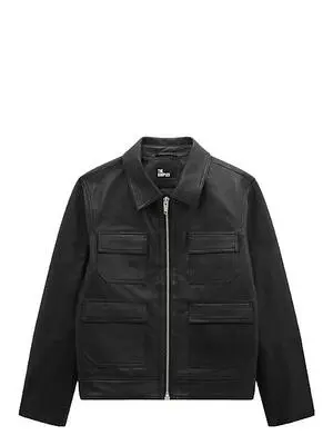 The Kooples Four-pocket Zip-up Leather Jacket - Black