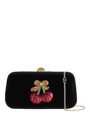 Valentino Garavani Embellished Velvet Clutch Bag - Nero/crystal