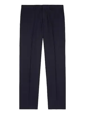 The Kooples Straight-leg Mid-rise Trousers - Navy