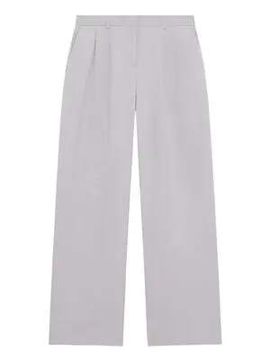 The Kooples Wide-leg Mid-rise Cotton Trousers - Light Purple