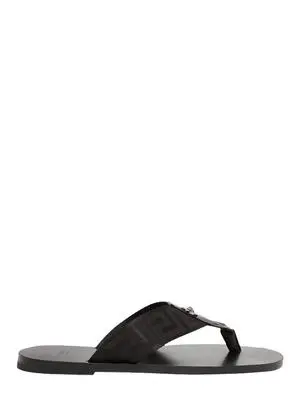Versace Greca Thong Sandals - Black