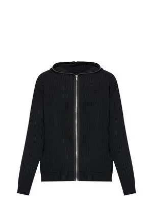Rick Owens Heavy Wool Zipped Hoodie Black
