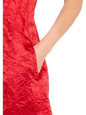JASON WU Crushed Satin V-neck Mini Dress - Red