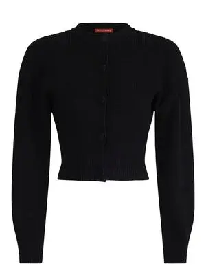 Altuzarra Ribbed Crop Cardigan - Black