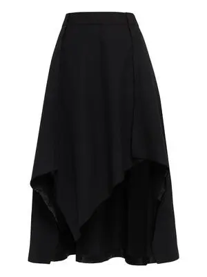 JASON WU Asymmetric Wool Suiting Skirt - Black