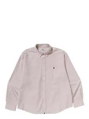 A BATHING APE One Point Oxford Long Sleeve Shirt - Beige
