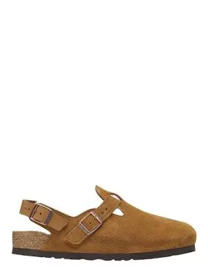 BIRKENSTOCK Tokio Shearling Suede Clogs - Mink