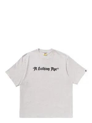 A BATHING APE A Bathing Ape Logo Relaxed Fit Tee Shirt Gray