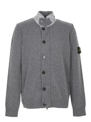 Stone Island Zip-up Cardigan - Gray