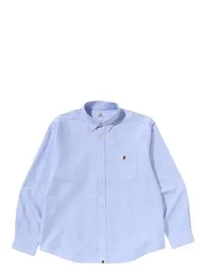 A BATHING APE One Point Oxford Long Sleeve Shirt - Sax