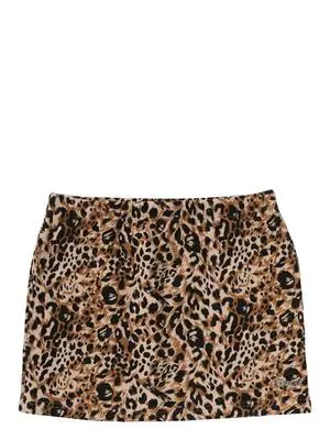 A BATHING APE Wild Leopard Pattern Sweat Skirt - Beige