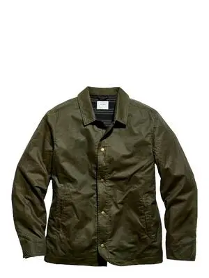 Billy Reid Harrison Water Repellent Waxed Cotton Jacket - Olive