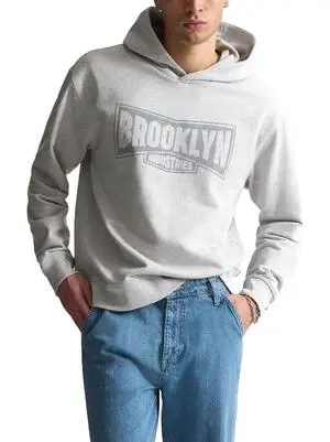 Brooklyn Industries Logo Graphic Hoodie - Light Grey Melange