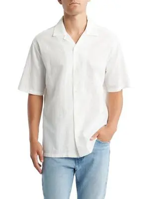 Brooklyn Industries Short Sleeve Cotton Button-up Shirt - Antique White