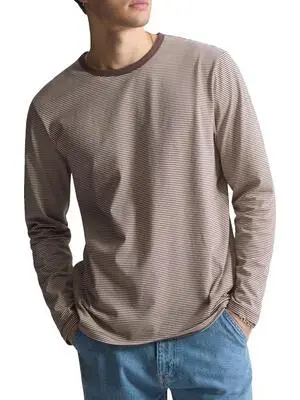 Brooklyn Industries Stripe Ringer Long-sleeve T-shirt - Chocolate Martini Stripe