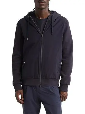 Herno Resort Interlock & Stretch Nylon Hooded Jacket - Blue Navy