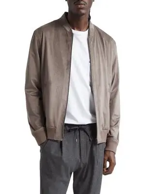 Herno Faux Suede Bomber Jacket - Taupe