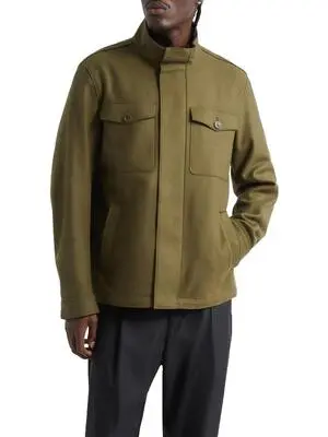 Herno Virgin Wool Blend Shirt Jacket - Military Green