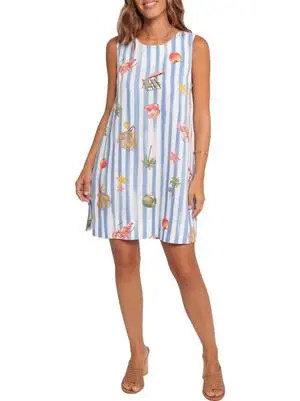 PETAL & PUP Striped Vacation Print Mini Dress - Blush