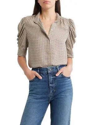 FRAME FRAME The Houndstooth Gillian Silk Top