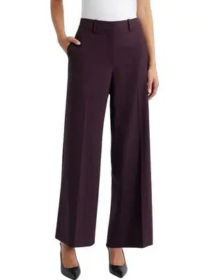 Theory Stretch Wool Wide-Leg Pants Dark Iris - Hae