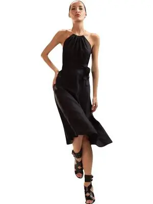 Cynthia Rowley Talita Silk Wrap Dress - Black