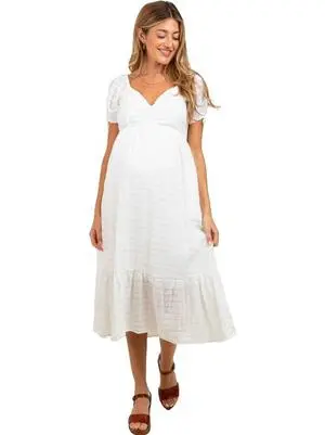 PINKBLUSH Sweetheart Neckline Maternity Dress - Ivory