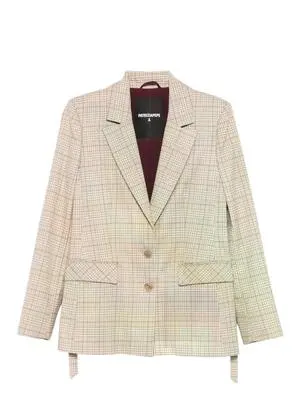 Patrizia Pepe Checked Blazer - Neutrals