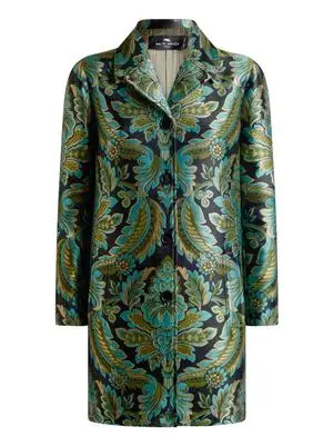 Etro Floral Jacquard Coat - Green