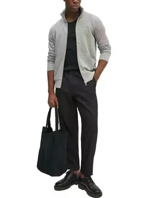 Gant Shield High-neck Zip-up Sweater - Grey