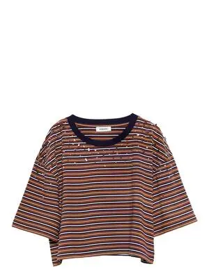 SANDRO Striped Organic Cotton T-Shirt