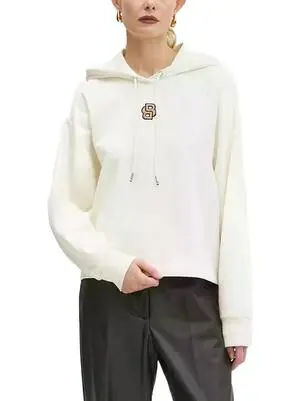 BOSS Logo-embroidered Hoodie - White