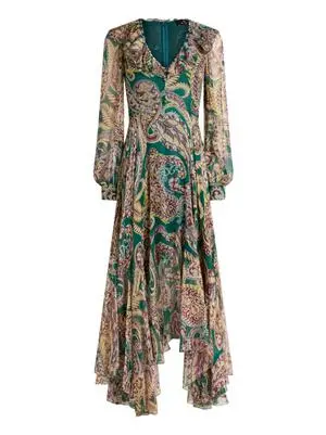 Etro Paisley Ruffled Maxi Dress - Green