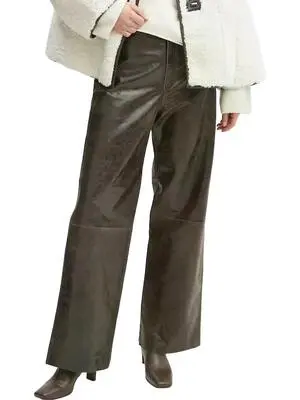 Day Birger Et Mikkelsen Leather Trousers - Brown