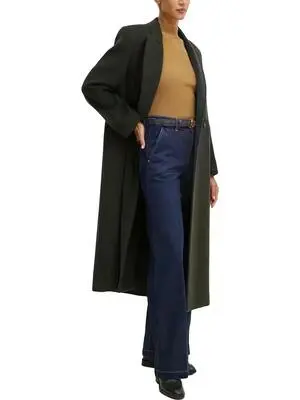 Liviana Conti Double-breasted Lapel Coat - Green