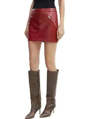 SILVIAN HEACH Mini Skirt With Zip Pockets - Red