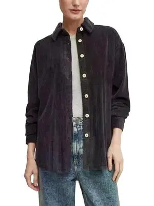 American Vintage Corduroy Button-down Shirt - Blue