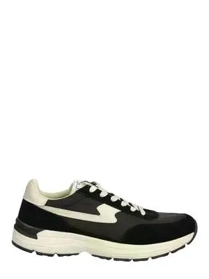 S.W.C STEPNEY WORKERS CLUB Suede Panel Lace-up Sneakers - Black